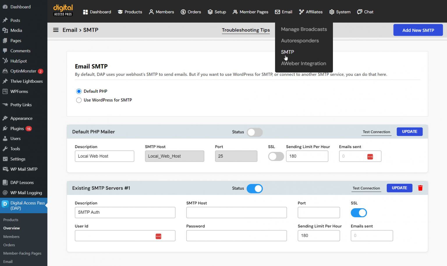 Email SMTP Integration – DAP Documents