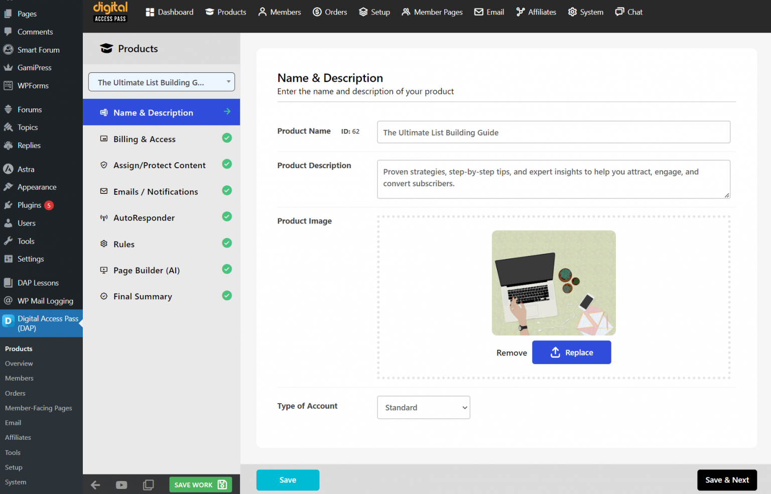 How to create a free product and signup form – DAP Documents